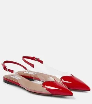 Alaïa Le Cour Patent Leather And Pu Slingback Flats - Red
