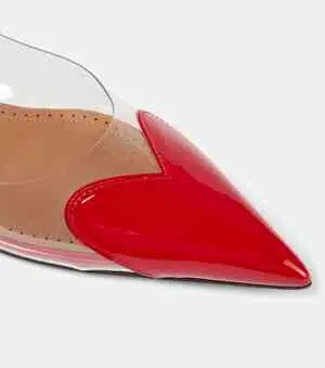 Alaïa Le Cour Patent Leather And Pu Slingback Flats - Red