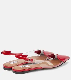 Alaïa Le Cour Patent Leather And Pu Slingback Flats - Red