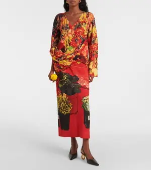 JW Anderson Asymmetric Draped Wool-blend Maxi Dress