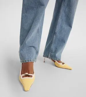 ROGER VIVIER Viv’ Canard Slingback Pumps - Neutrals