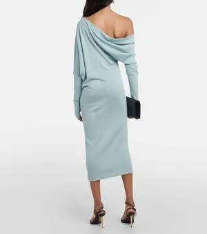 TOM FORD Off-shoulder Cashmere-blend Midi Dress