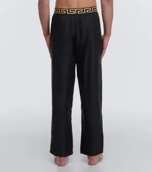 Versace Barocco Silk Twill Pajama Bottoms
