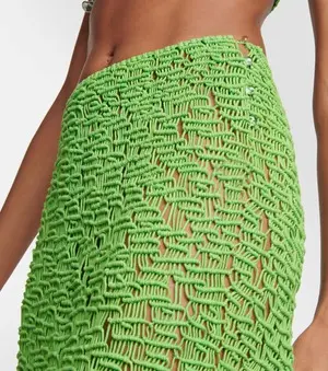 ROBERTA EINER Element Fringed Cotton Midi Skirt