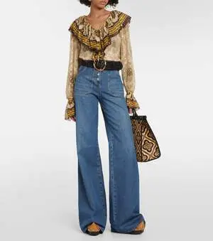 Etro 50 Leather Platform Clogs