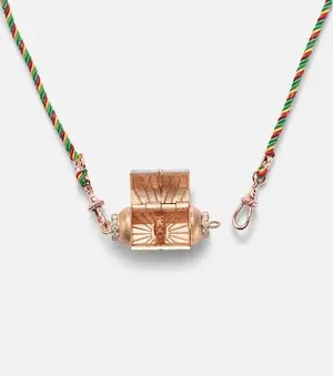 MARIE LICHTENBERG 18kt Rose Gold Diamond And Pearl Locket Necklace