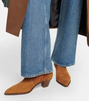 AQUAZZURA Brunswick Suede Ankle Boots - Brown