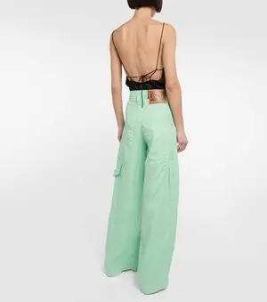 Stella McCartney High-rise Wide-leg Pants - Green