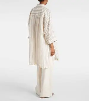 Brunello Cucinelli Striped Cotton And Silk Shirt