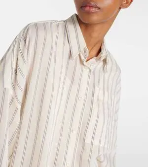 Brunello Cucinelli Striped Cotton And Silk Shirt