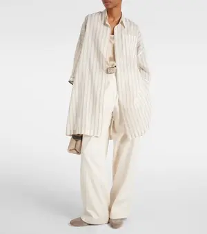 Brunello Cucinelli Striped Cotton And Silk Shirt