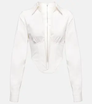 DION LEE Corset Cotton-blend Top