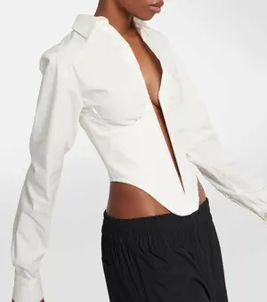 DION LEE Corset Cotton-blend Top