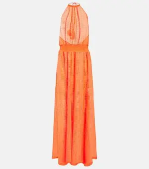 Melissa Odabash Maeva Halter-neck Maxi Dress - Orange