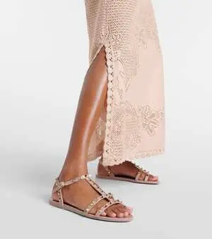 Valentino Garavani Rockstud Pvc Sandals - Beige
