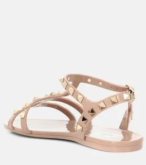 Valentino Garavani Rockstud Pvc Sandals - Beige