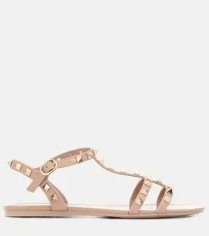 Valentino Garavani Rockstud Pvc Sandals - Beige