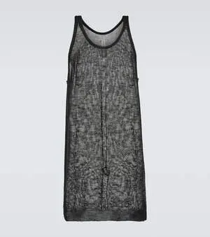 Rick Owens Maglia Virgin Wool Tank Top - Black