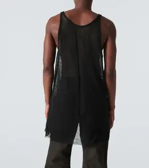 Rick Owens Maglia Virgin Wool Tank Top - Black