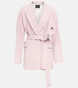 JOSEPH Wells Belted Wool-blend Blazer