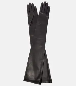 THE ROW Simon Leather Gloves - Black