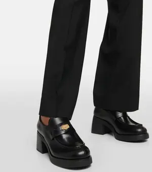 Miu Miu Leather Penny Loafers