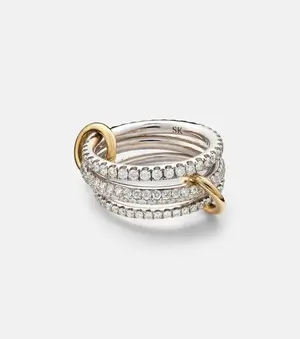 SPINELLI KILCOLLIN Nova Sterling Silver And 18kt Gold Diamond Ring - Multicoloured