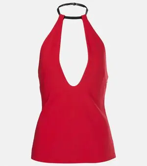 Attico Halterneck Crepe Top