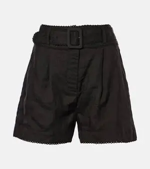 Veronica Beard Hobbes High-rise Ramie Shorts