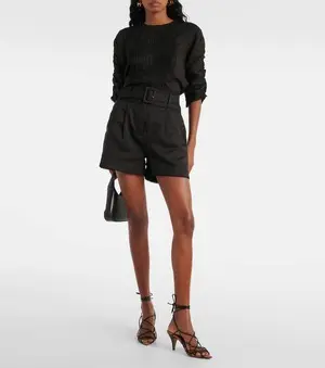 Veronica Beard Hobbes High-rise Ramie Shorts