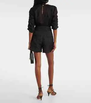 Veronica Beard Hobbes High-rise Ramie Shorts