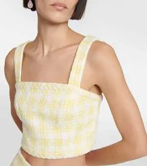 Veronica Beard Gingham Tweed Top