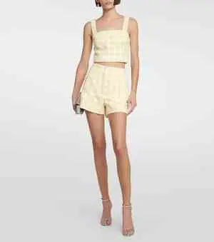 Veronica Beard Gingham Tweed Top