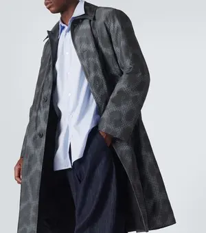 Dries Van Noten Leopard-print Checked Car Coat