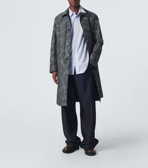 Dries Van Noten Leopard-print Checked Car Coat