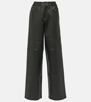 Stouls High-rise Leather Wide-leg Pants