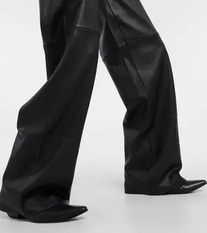 Stouls High-rise Leather Wide-leg Pants