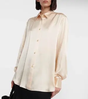 Khaite Argo Silk Charmeuse Blouse