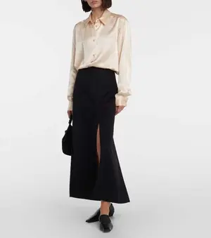 Khaite Argo Silk Charmeuse Blouse