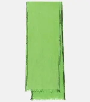 Acne Studios Cotton And Linen Scarf - Green