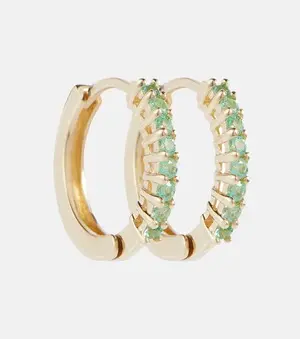Mateo 14kt Yellow Gold Earrings With Emeralds - Green