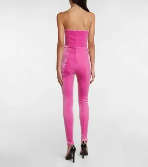 Alex Perry Strapless Velvet Jumpsuit