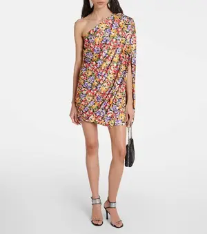 Stella McCartney Floral One-shoulder Mini Dress