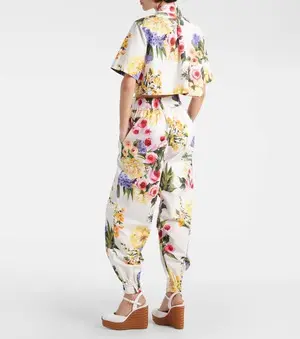 Dolce & Gabbana Floral Cotton Poplin Tapered Pants