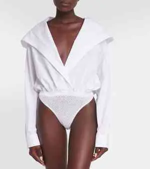 Alaïa Hooded Cotton Bodysuit