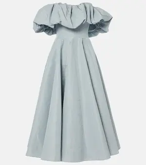 MARKARIAN Marlowe Ruffled Taffeta Midi Dress