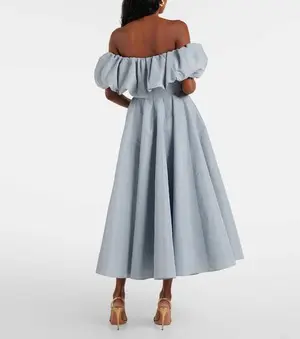 MARKARIAN Marlowe Ruffled Taffeta Midi Dress
