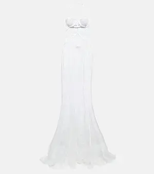 Nensi Dojaka Frill Evening Dresses
