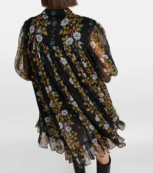 Etro Floral Silk Crepon Mini Dress