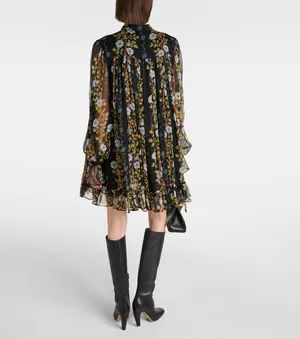 Etro Floral Silk Crepon Mini Dress